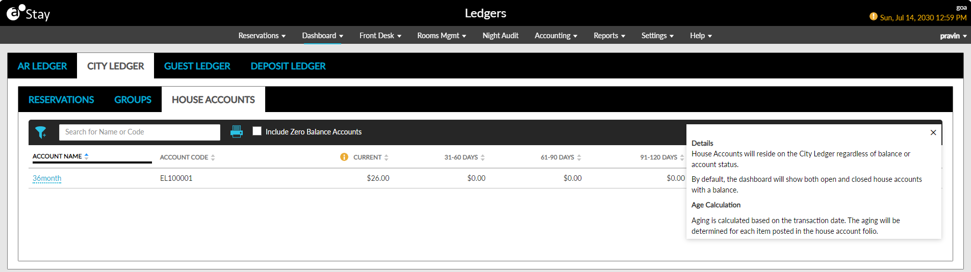 New Dashboard for Ledgers